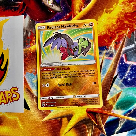 Pokemon | Other | Pokemon Radiant Hawlucha Card Astral Radiance | Poshmark